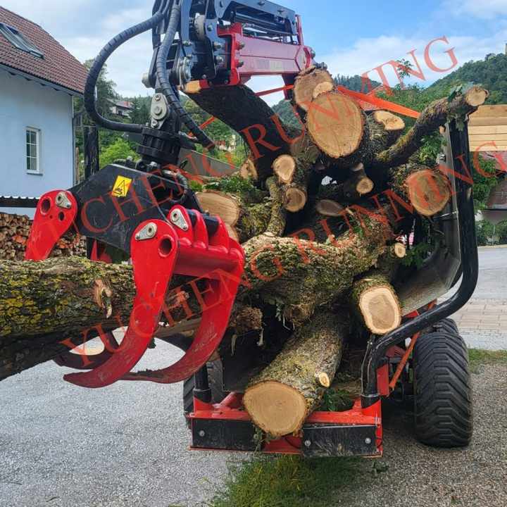 Forestry Forest Wood Log Wagon Forwarder Trailer with Grapple Crane Log ...