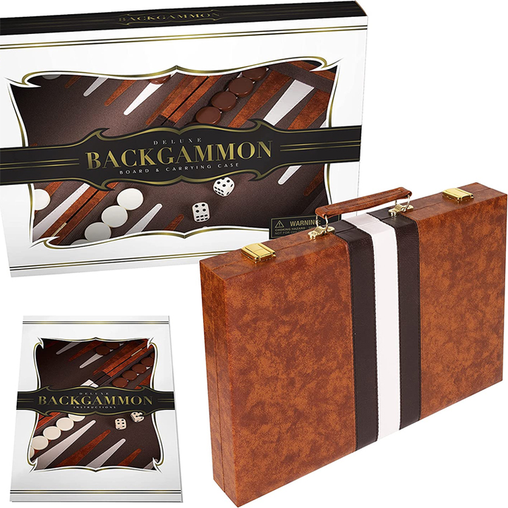 Custom Luxury Leather Backgammon Game Set - Unisex Fun