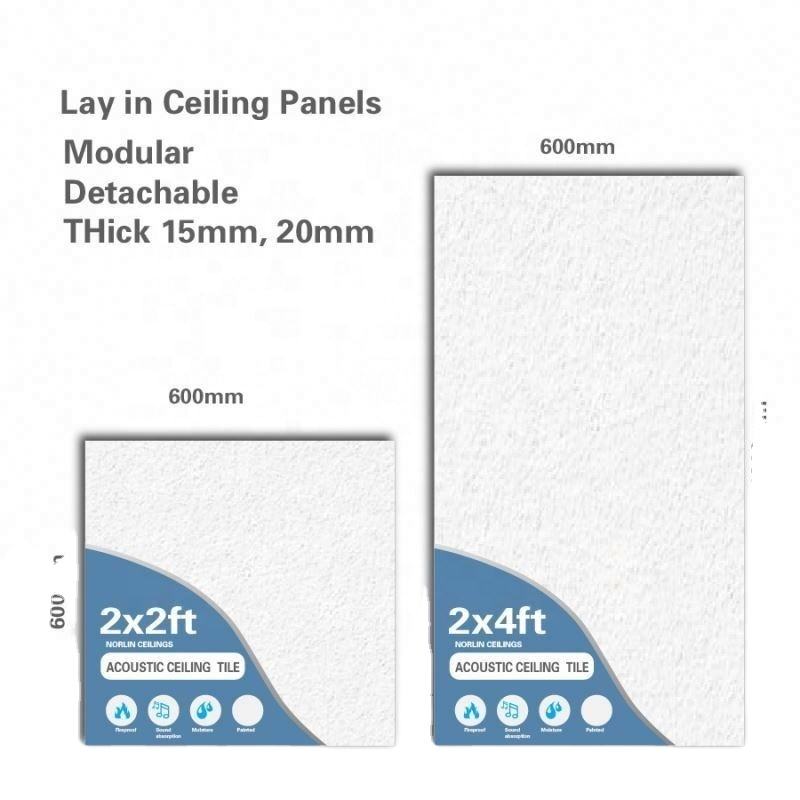 Suspended Acoustic Ceiling Tile 600x600mm Tiles Stonewool Rock Wool for ...