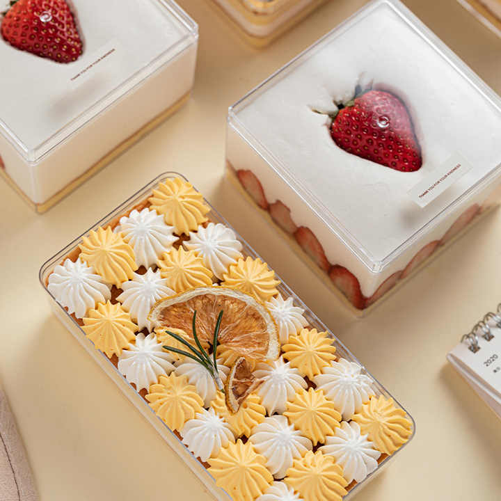 Individual Cake Containers - Transparent PS Plastic