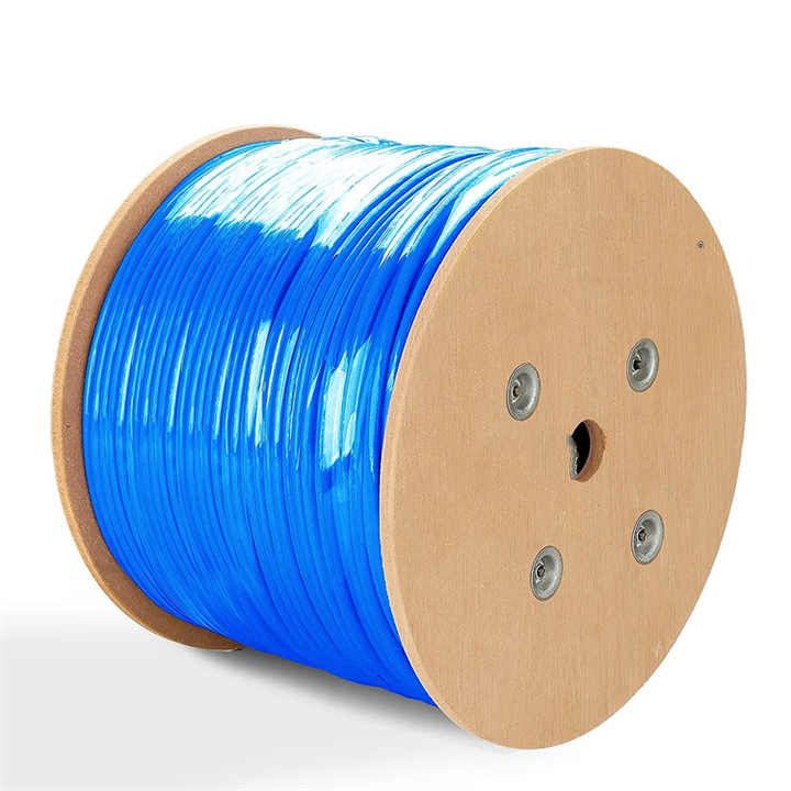 23AWG 100% Solid Bare Copper 1000ft Cat6A Blue Plenum 550MHz Bulk Ethernet Cable 1000ft CMP CMR ...
