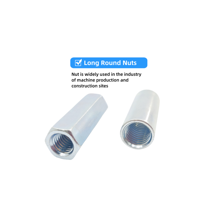 M6 M8 M10 Long Coupling Nuts Carbon Steel Zinc Plated Cylindrical ...