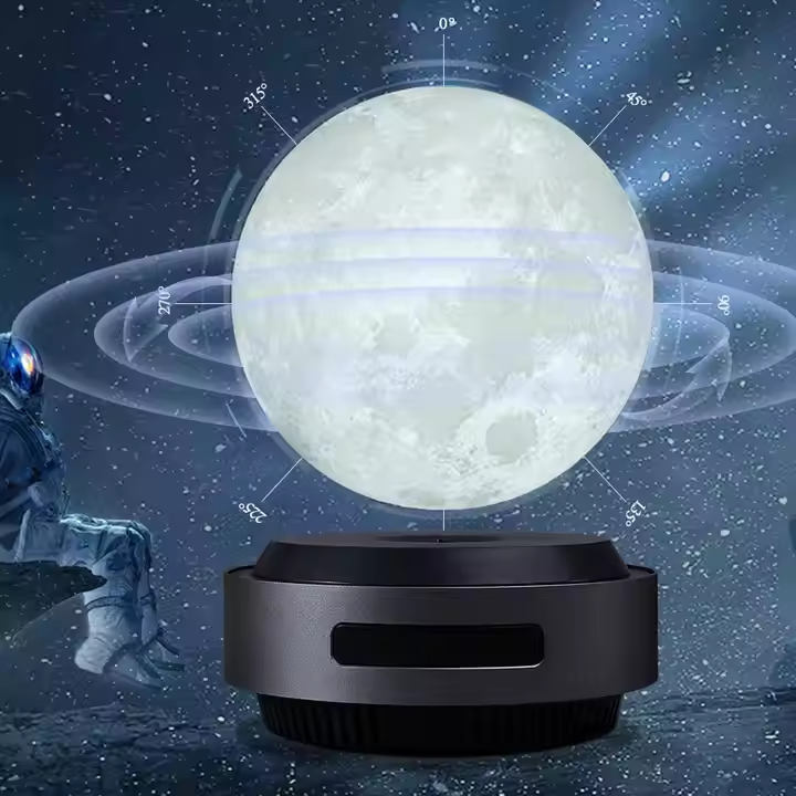 HCNT Auto Lift Levitating Moon Lamp Unique ABS Floating Table Lamp for Home Decoration with Plug ...