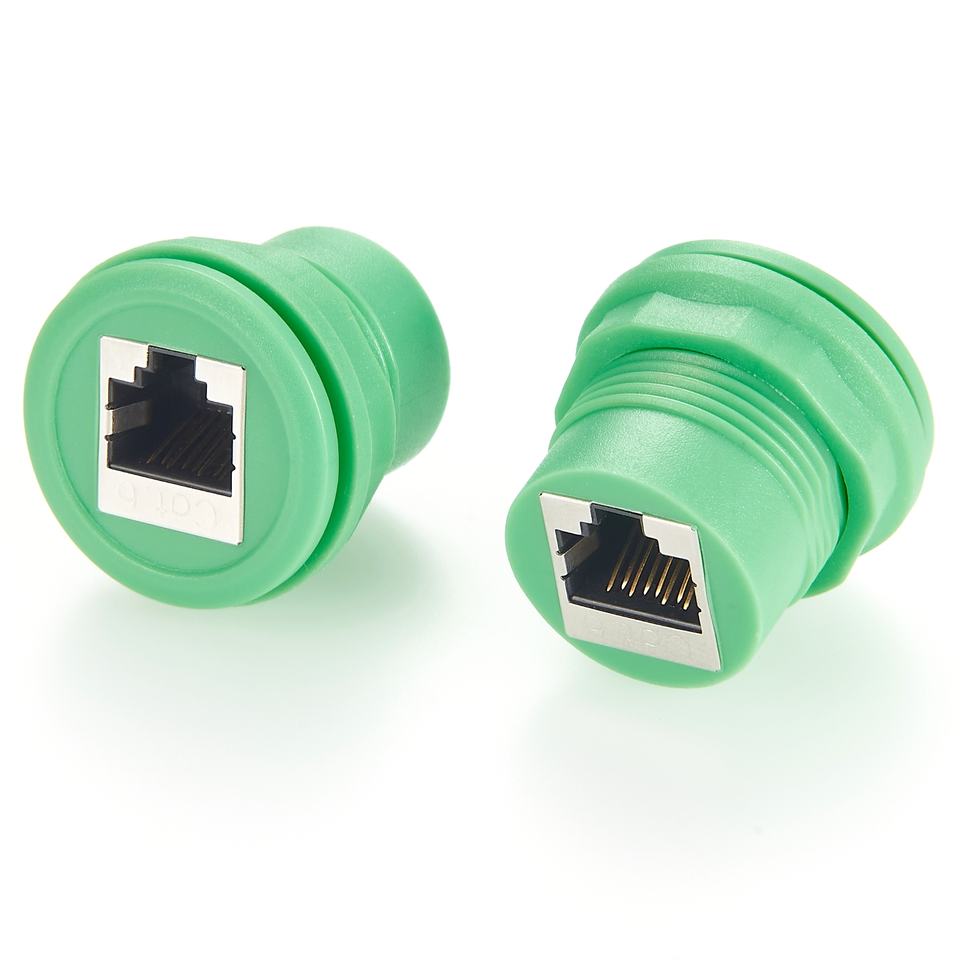 Profinet Cat6 RJ45 Ethernet Round Panel Mount Coupler CAT6 Ethernet LAN ...