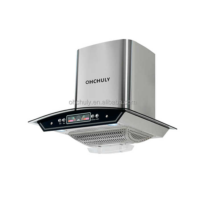 Traditional Electric Cooker Hood with Curved Glass Kitchen Exhaust ...