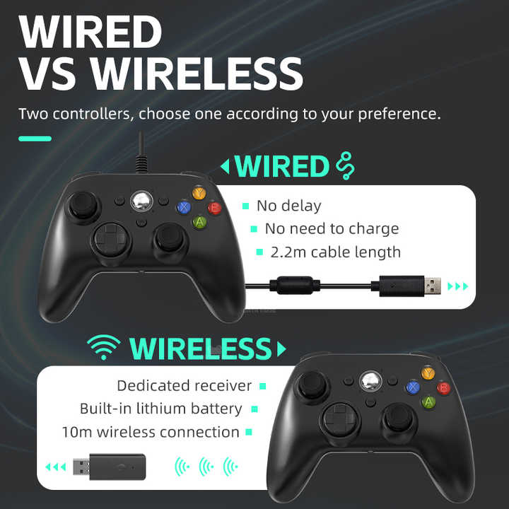 Data Frog T360 Gamepad - Dual-Motor Vibration for Xbox & PC