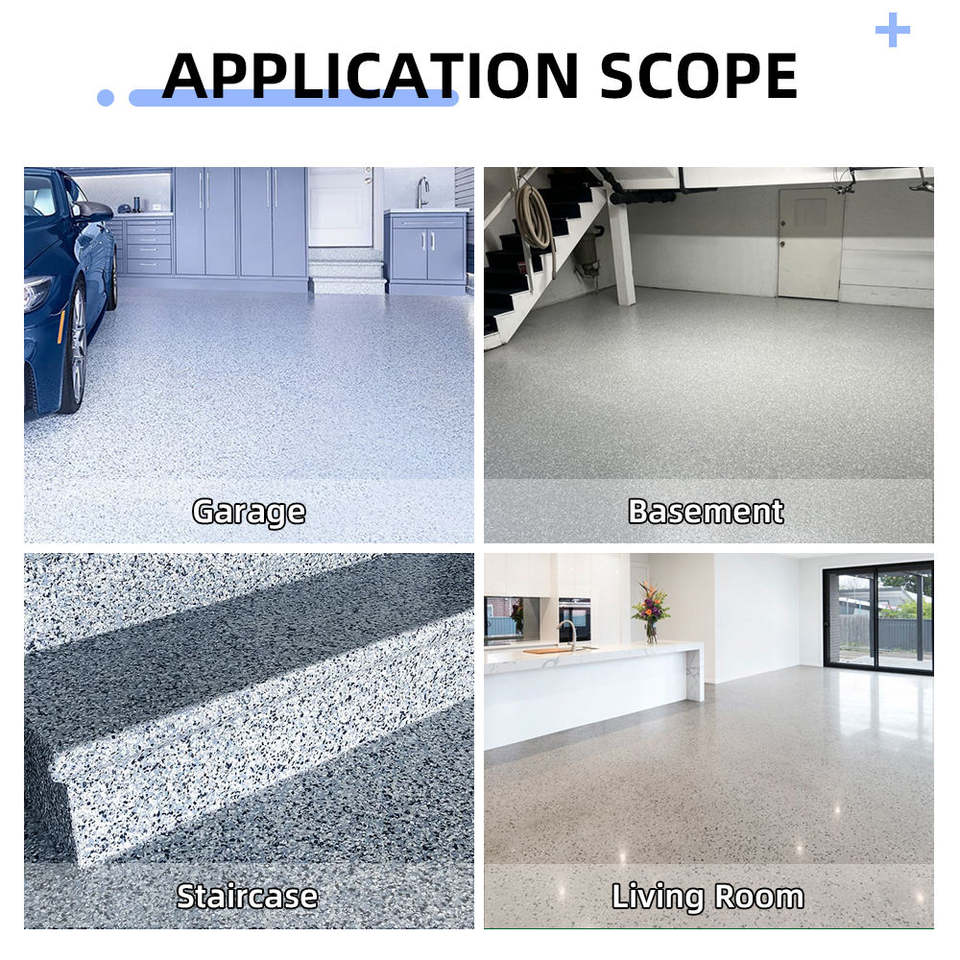 Garage Concrete Epoxy Floor Paint Epoxy Resin Floor Stair Mica Shard ...