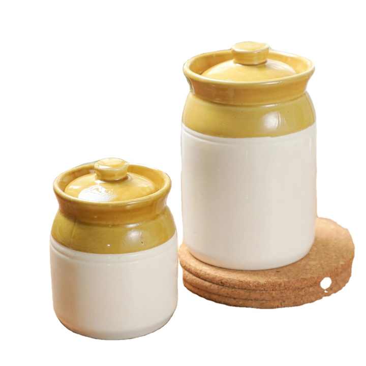Ceramic Traditional Indian Pickle Jar - Kitchen Storage