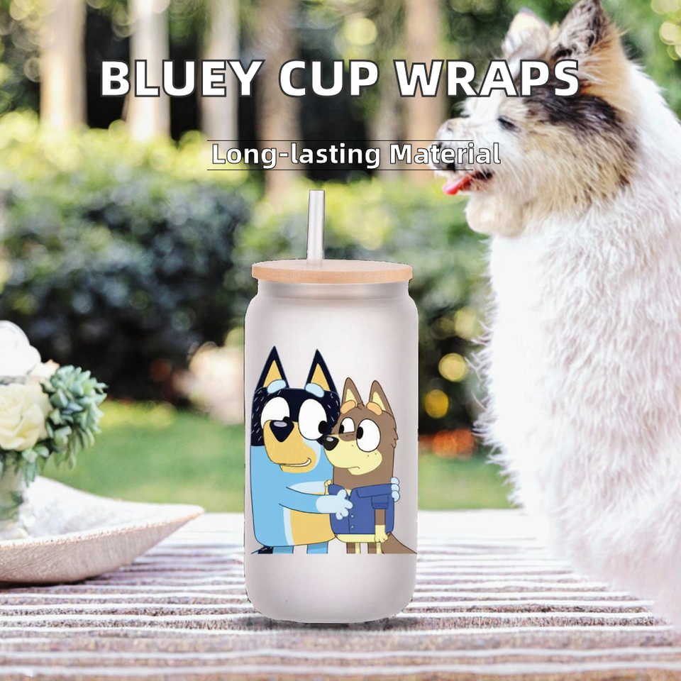 Bluey UV for DTF Cup Wraps Cartoon PET Screen Printing Transfer ...