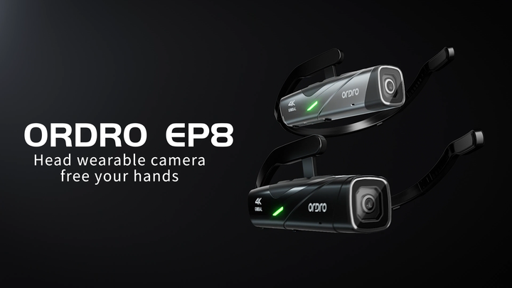EP8 Head Mounted Camera - 4K Vlogging Camcorder with 130° Wideangle