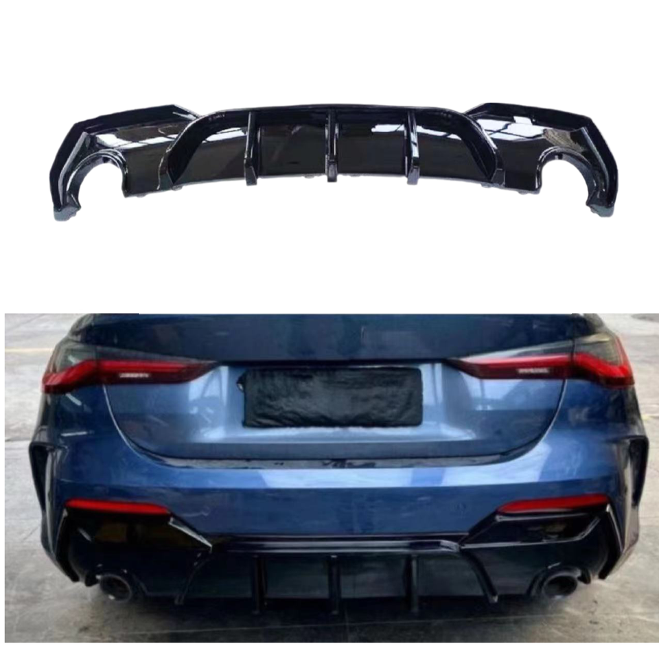 MP-Style Front Lip & Rear Lip Glossy Black / Carbon Fiber Pattern ...