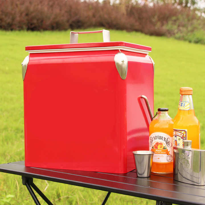 Outdoor Vintage Cooler Box - Perfect for Camping & Travel