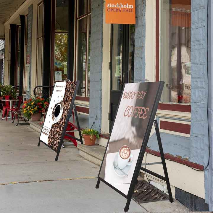 Wholesale Folding a Frame Sign Heavy-Duty Slide-in Steel Metal Pavement ...