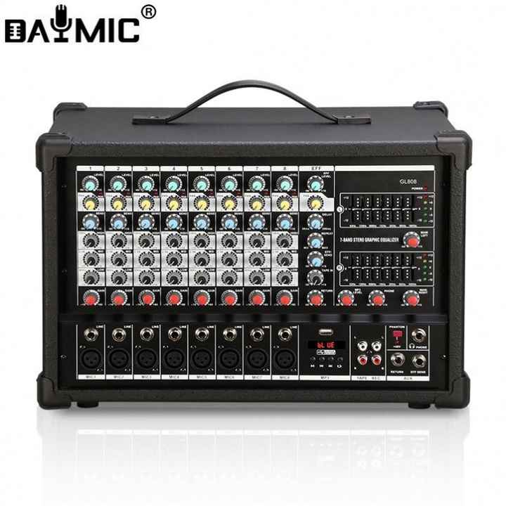 8 Channel Professional Audio Mixer With Power Amplify Amplifier Box for ...