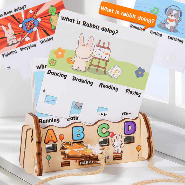 Wooden Cartoon Word Decryption Card Matching Toys Kids Montessori Toys ...