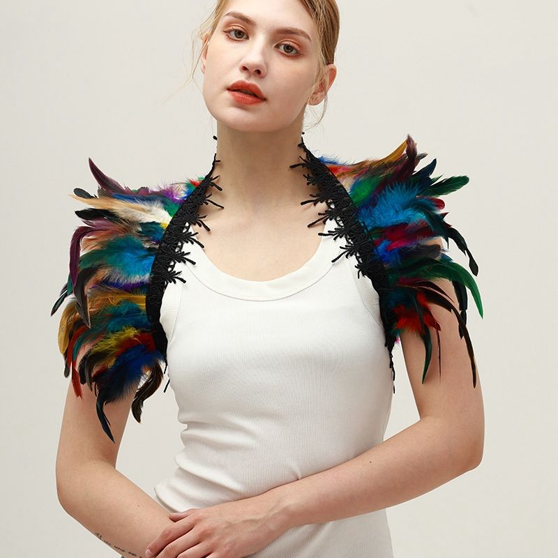 OEM Luxury Lace Feather Shawls Custom High-End Colors Comfortable Women ...