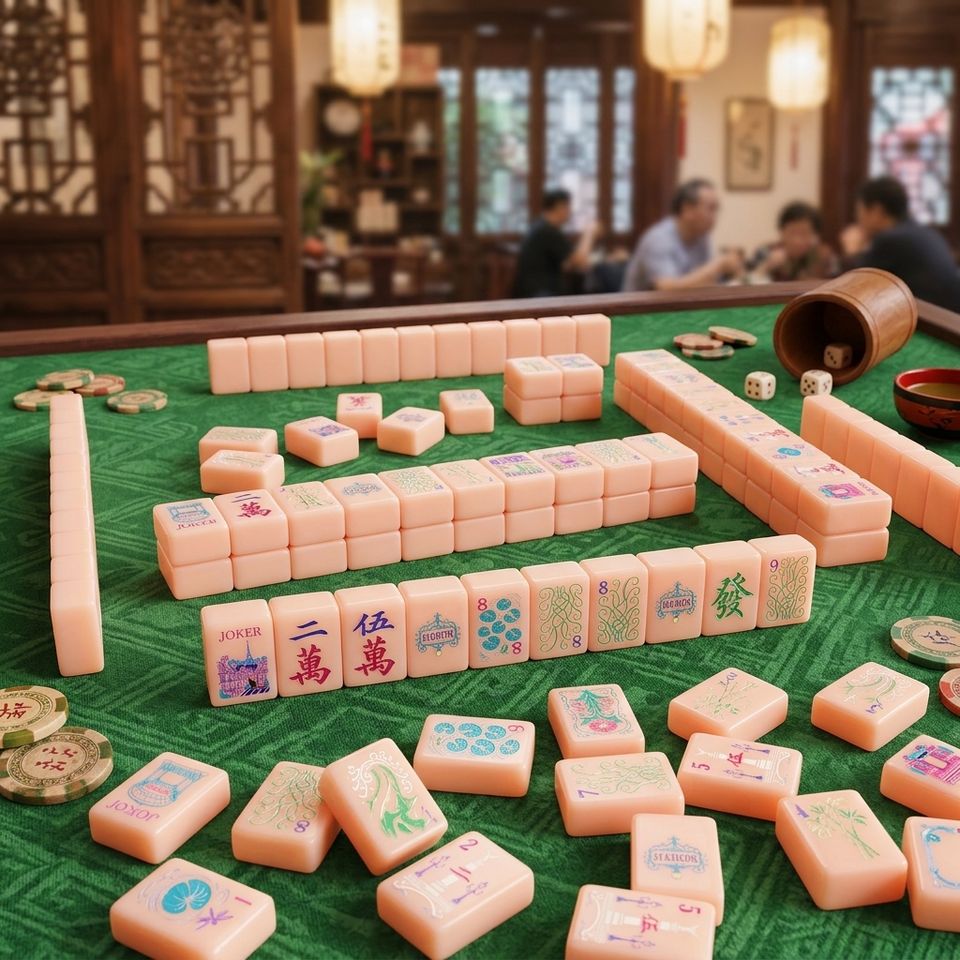 Pink Parisian Luxury Modern Acrylic Mahjong Tiles 160 Pieces Hand ...