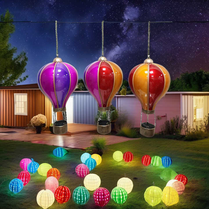 Garden Hot Air Balloon Solar Light - Colorful & Easy Install