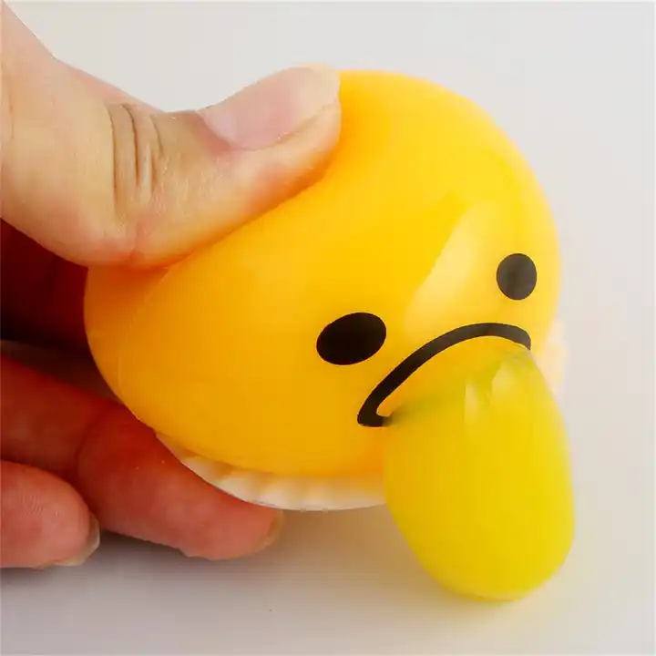 Funny Vomiting Egg Puke Ball Slime Toys for Stress Relief