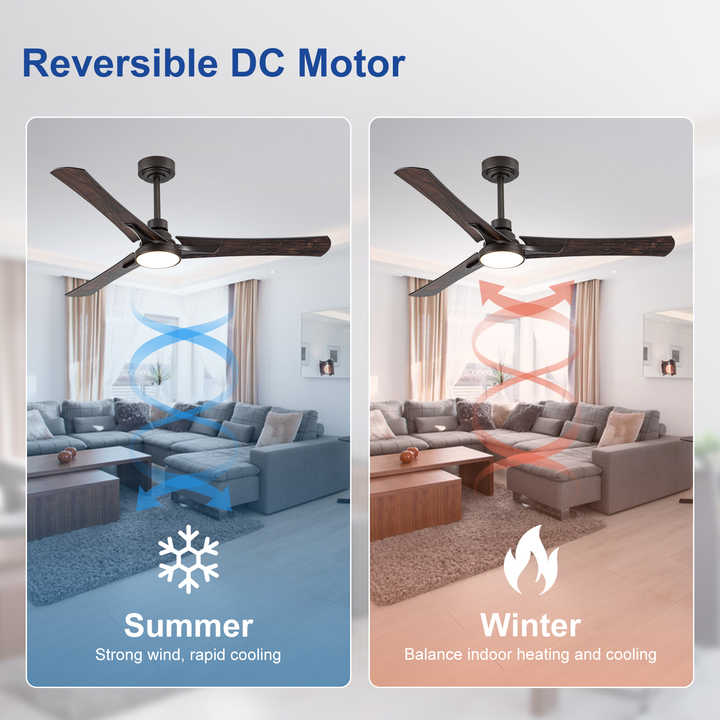 52" LED Ceiling Fan with Color-Changing Light & Remote