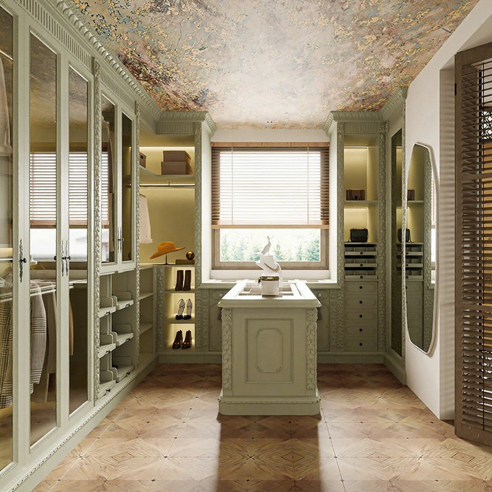 SEAJOIN Custom Small Walk-in Wardrobe Moisture-Resistant MDF Matte PET ...