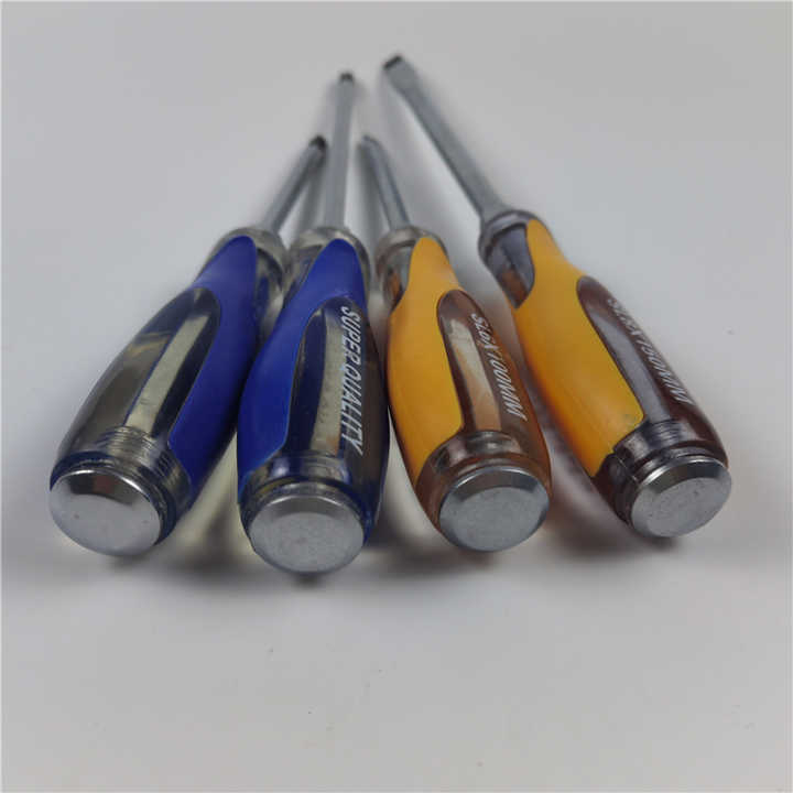 Professional Screwdriver Set Chrome Flat Bits PVC Screwdriver Handle-Transparent Professional Go ...
