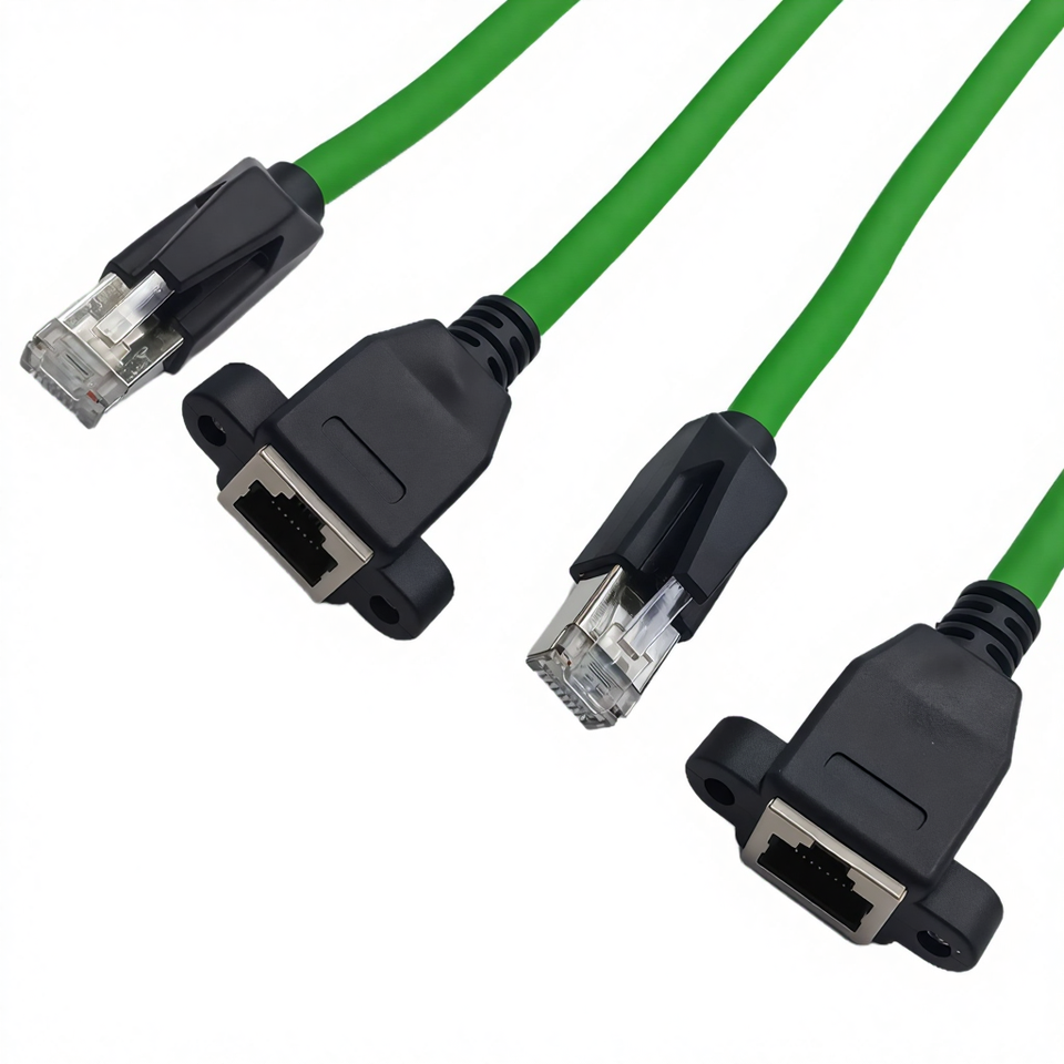 RJ45 Right Angle Industrial Use Network Cable Extension Screw Hole ...