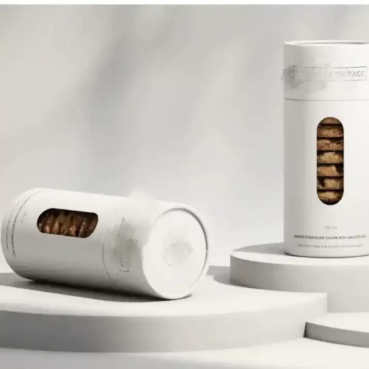 Custom White Cardboard Food Tube Packaging for Chocolate