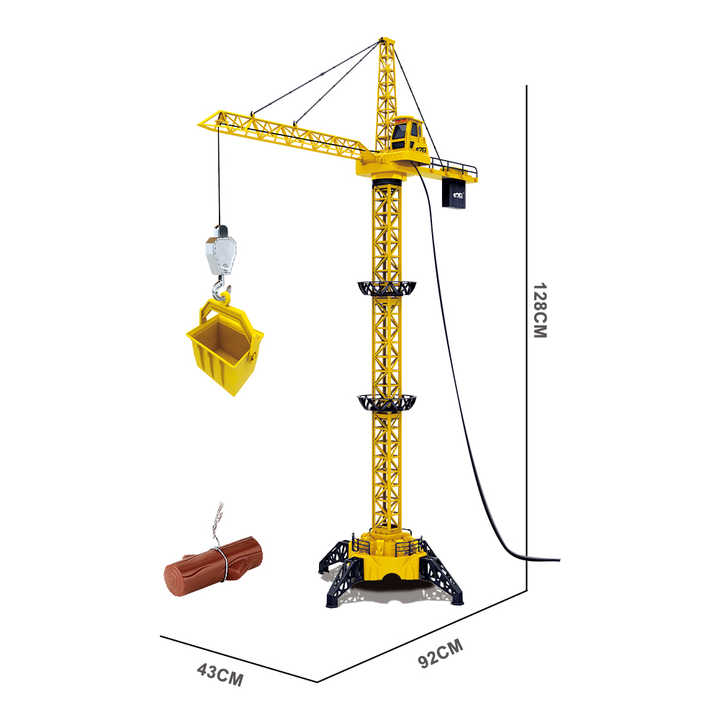 4 Channel Tower Crane Toy for Kids - 36.25 Inch High Lift Model