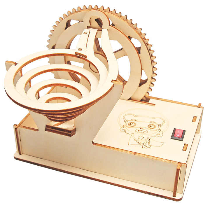 Wooden Electric Track Steel Ball Slide DIY Science Set