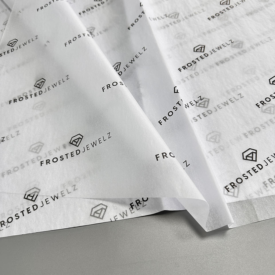Recycled Custom Korean Wrapping Paper Branded Company logo White Silk ...