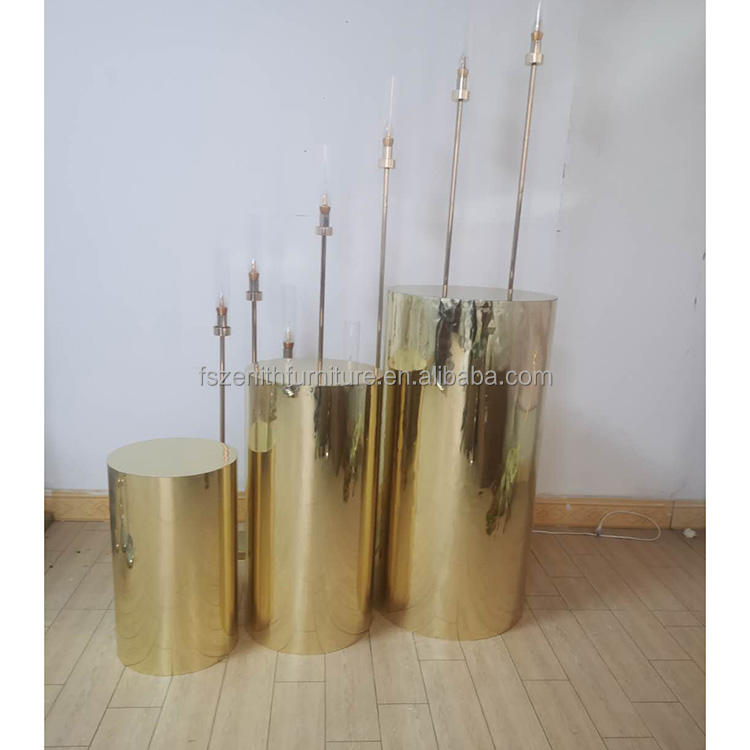 Party Supplies Gold Plinths Display Stand Set Round Wedding Event Party ...
