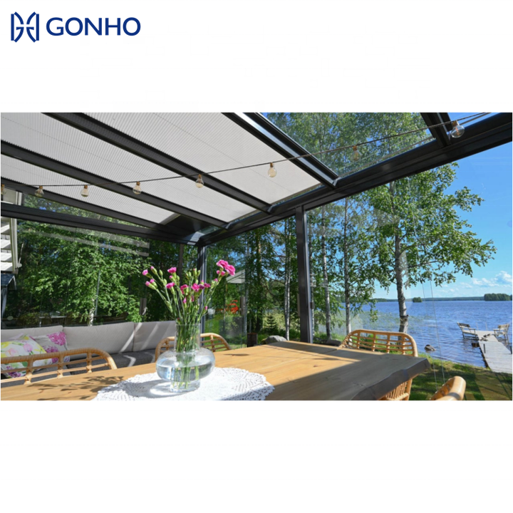 GONHO Modern Design Aluminum Glass Sunroom Outdoor Garden Veranda Sun ...