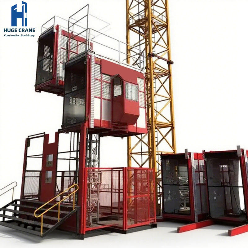 HUGECRANE Double Cage Construction Lifter Machine 0~4 Ton Capacity ...