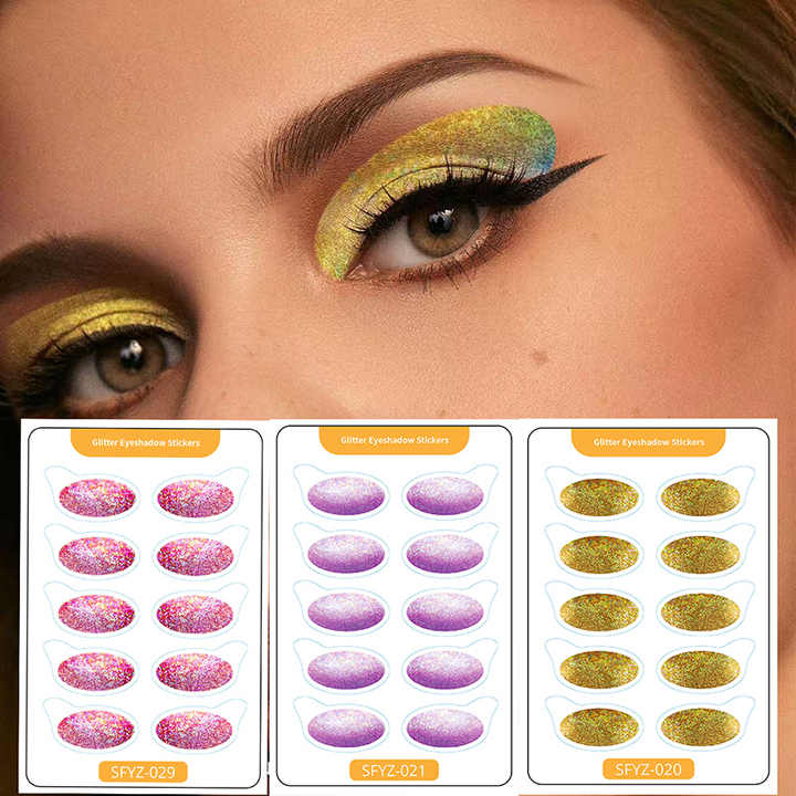 Temporary Glitter Eyeshadow Tattoo Stickers - Festive Party Makeup