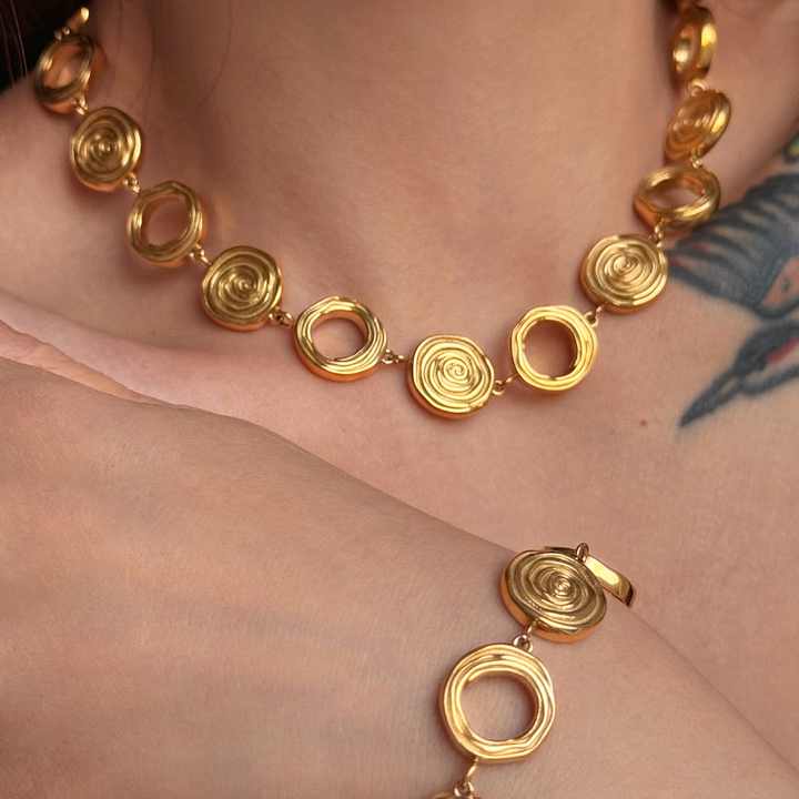 Dazan New 18k Gold Plated Tarnish Free Stainless Steel Vintage Circle ...