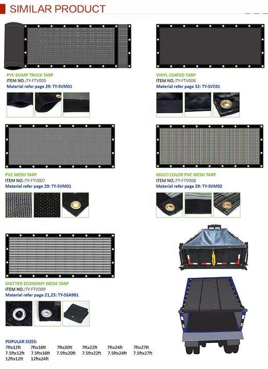 TZTY Dump Truck Vinyl - Heavy Duty 18OZ PVC Coated Mesh