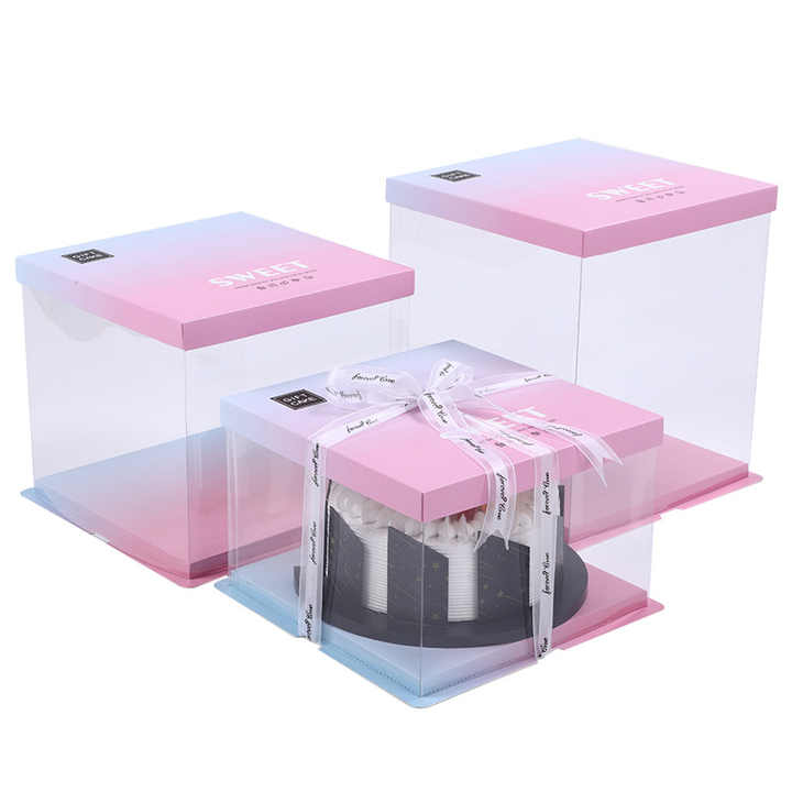 Luxury Transparent Clear Tall Wedding Plastic Cake Box Custom Wholesale ...