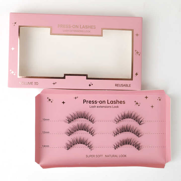 Easy Stick New Pre Glued Pre-Bonded Lashes Press on Natural Self ...