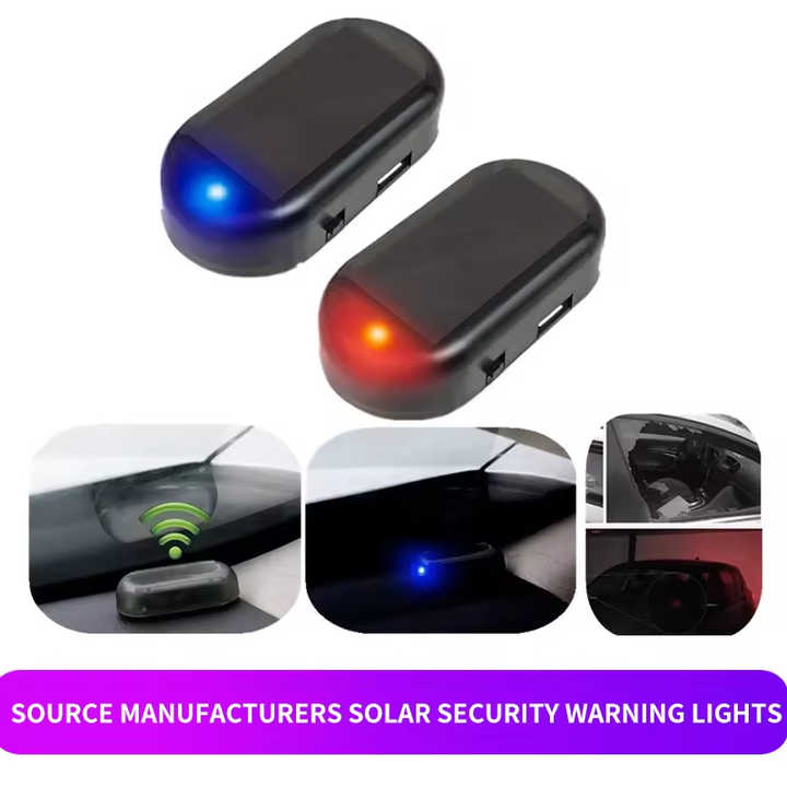 Car Fa-ke Security Light Solar Powered Simulated Dummy Alarm Wireless ...