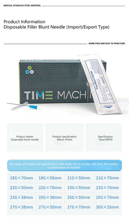 Nanosoft Microneedles Needle 18 21 22 23 25 27 30g/25 38 50 70mm ...