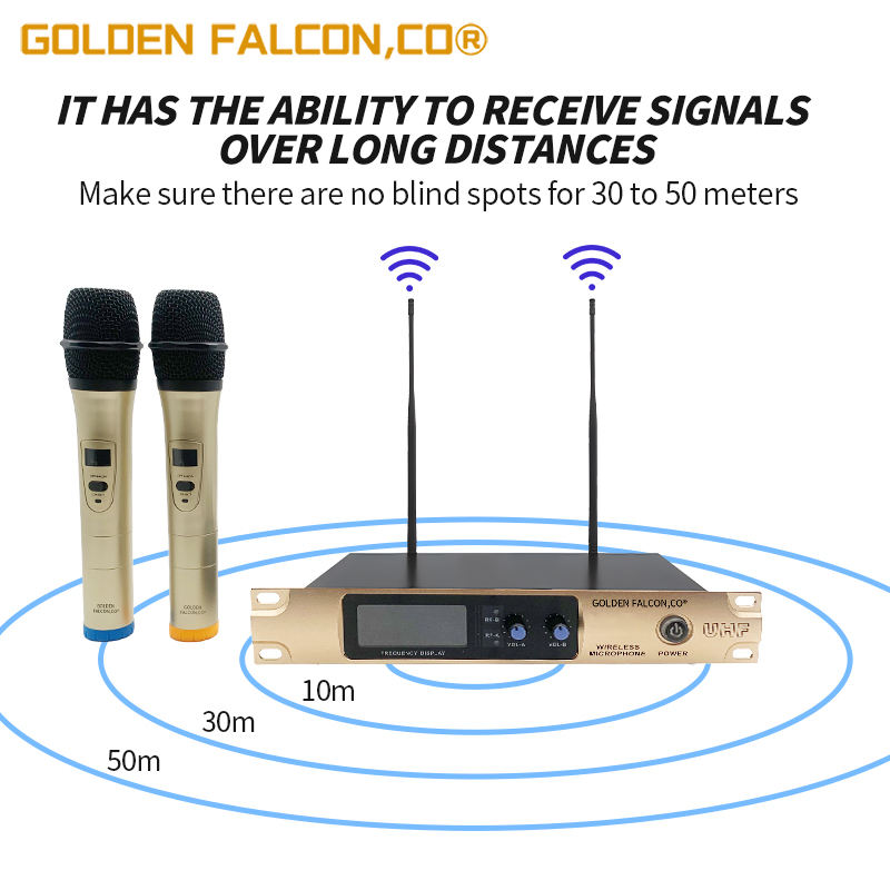 Portable Wireless Microphones - UHF Rechargeable Dual Mic