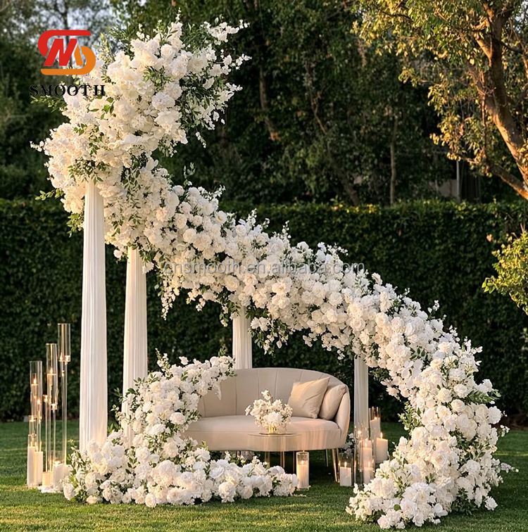 SMOOTH Modern Wedding Props Wrought Iron Arch S-Shaped Wedding Flowers ...