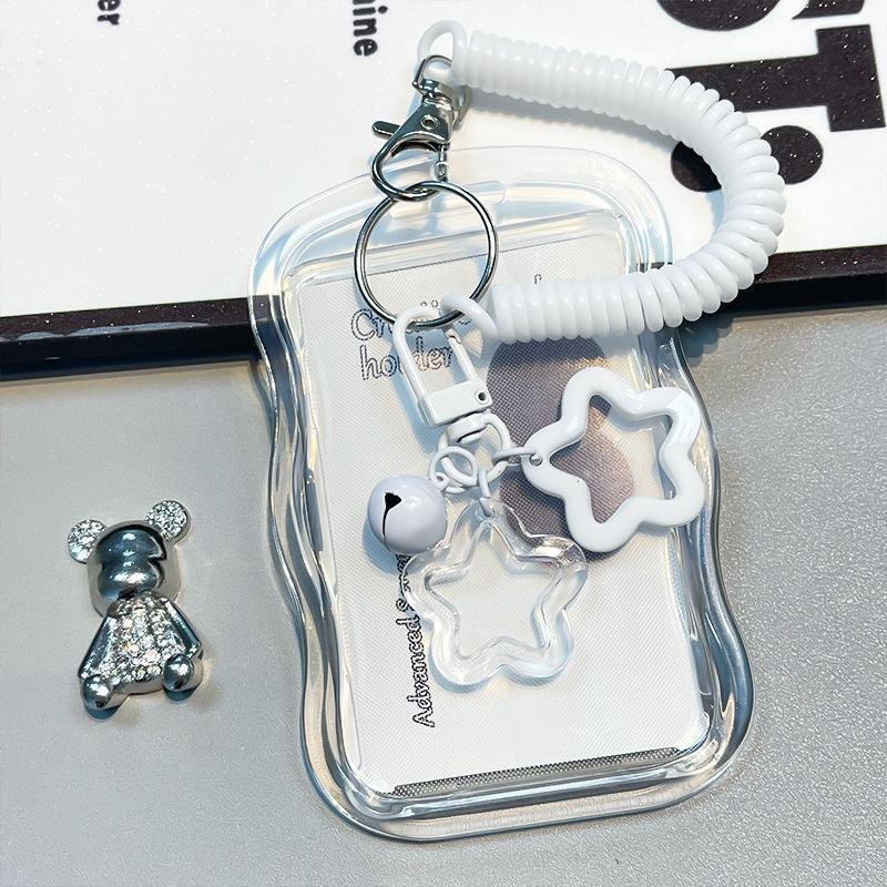 Y2K Acrylic Star Bell Photo Card Holder Keychain-Waterproof Lightweight ...