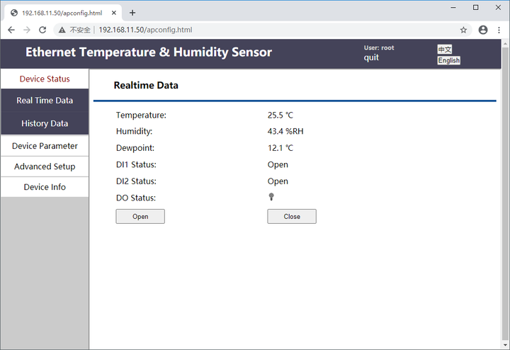 Monitoring Iot Temperature Sensor Humidity Modbus/tcp/udp/snmp POE Power Supply