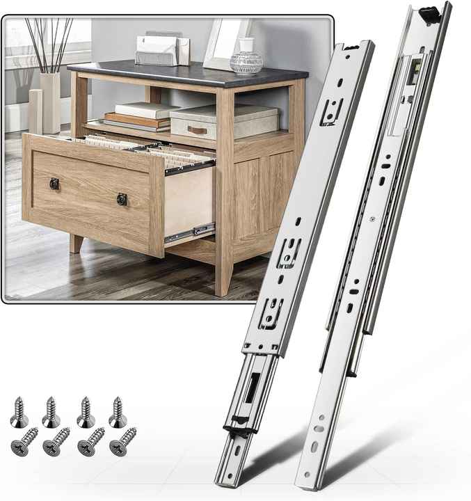 3 Fold Full Extension Drawer Slide Telescopic Channel Drawers Guides ...