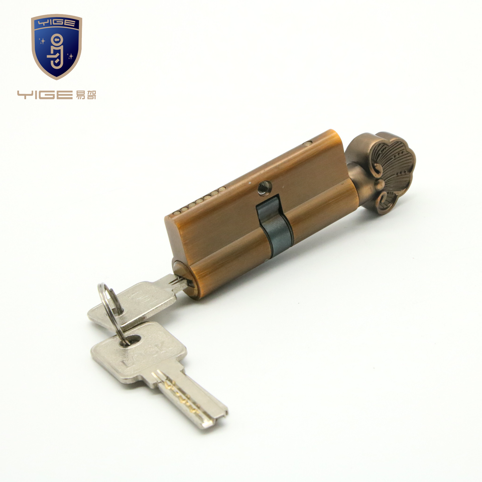 70mm Brass Cylinder Door Lock with 3 Computer Keys Contemporary Design for Bathroom and ...