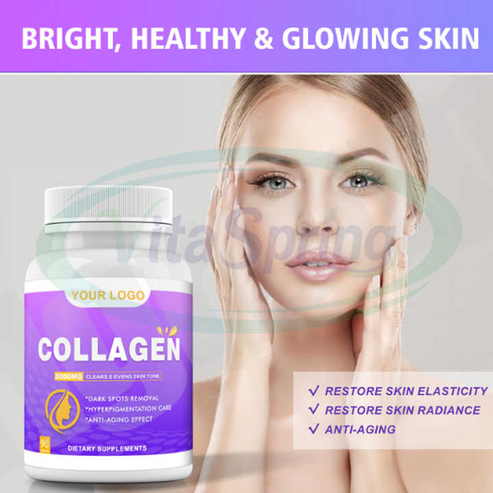 OEM Supplements Marine Collagen Capsules Skin Whitening L-glutathione ...