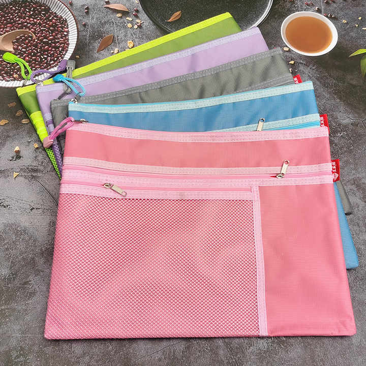A4 Oxford Fabric File Bag File Folder Mesh Bag for Office School ...