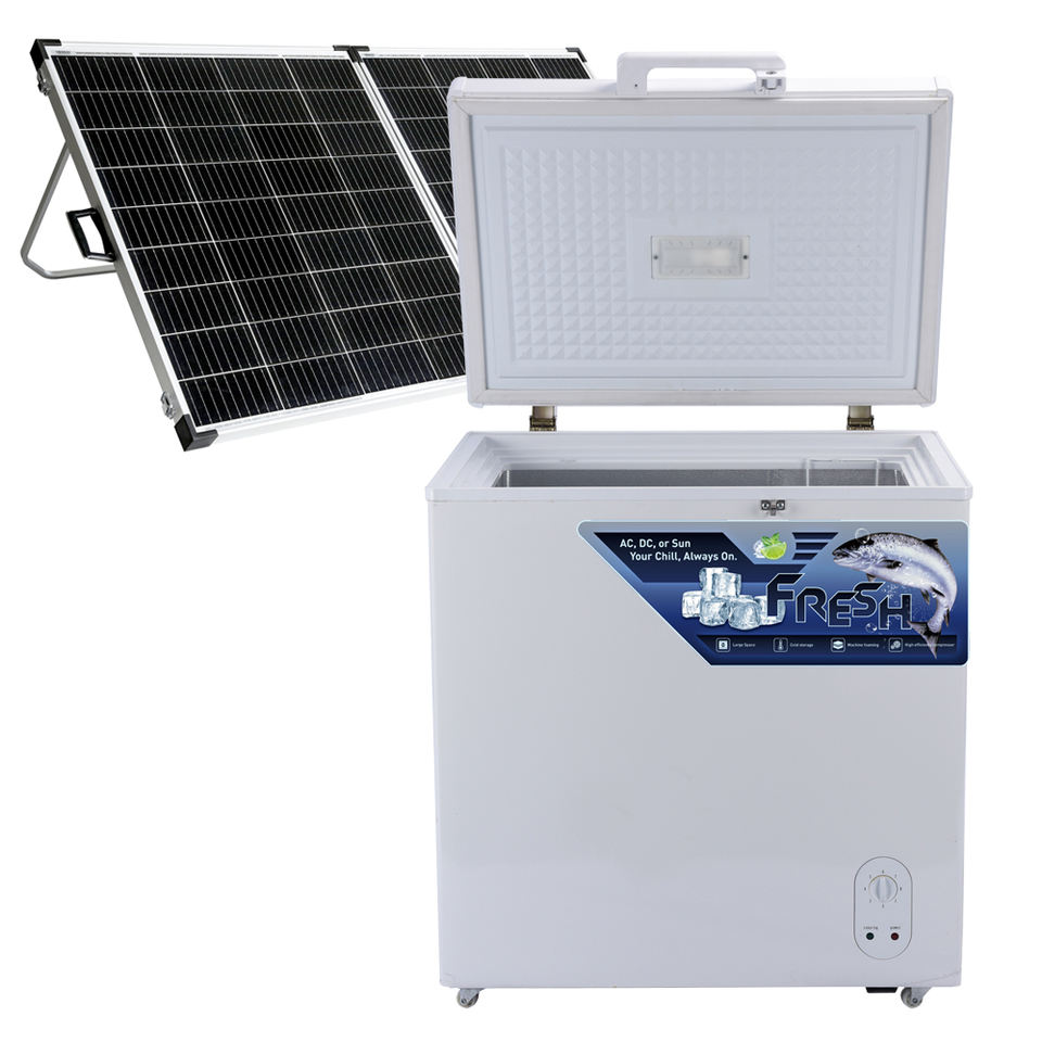 DC 12V Manual Defrost Solar Panel Direct Drive Combined Refrigerator ...